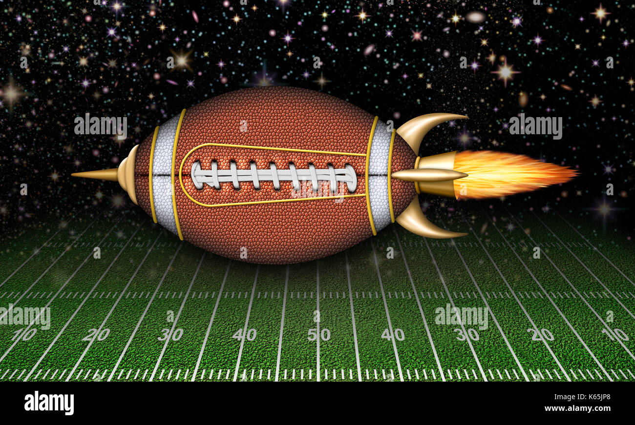 Illustration of a football as a spaceship Stock Photo - Alamy