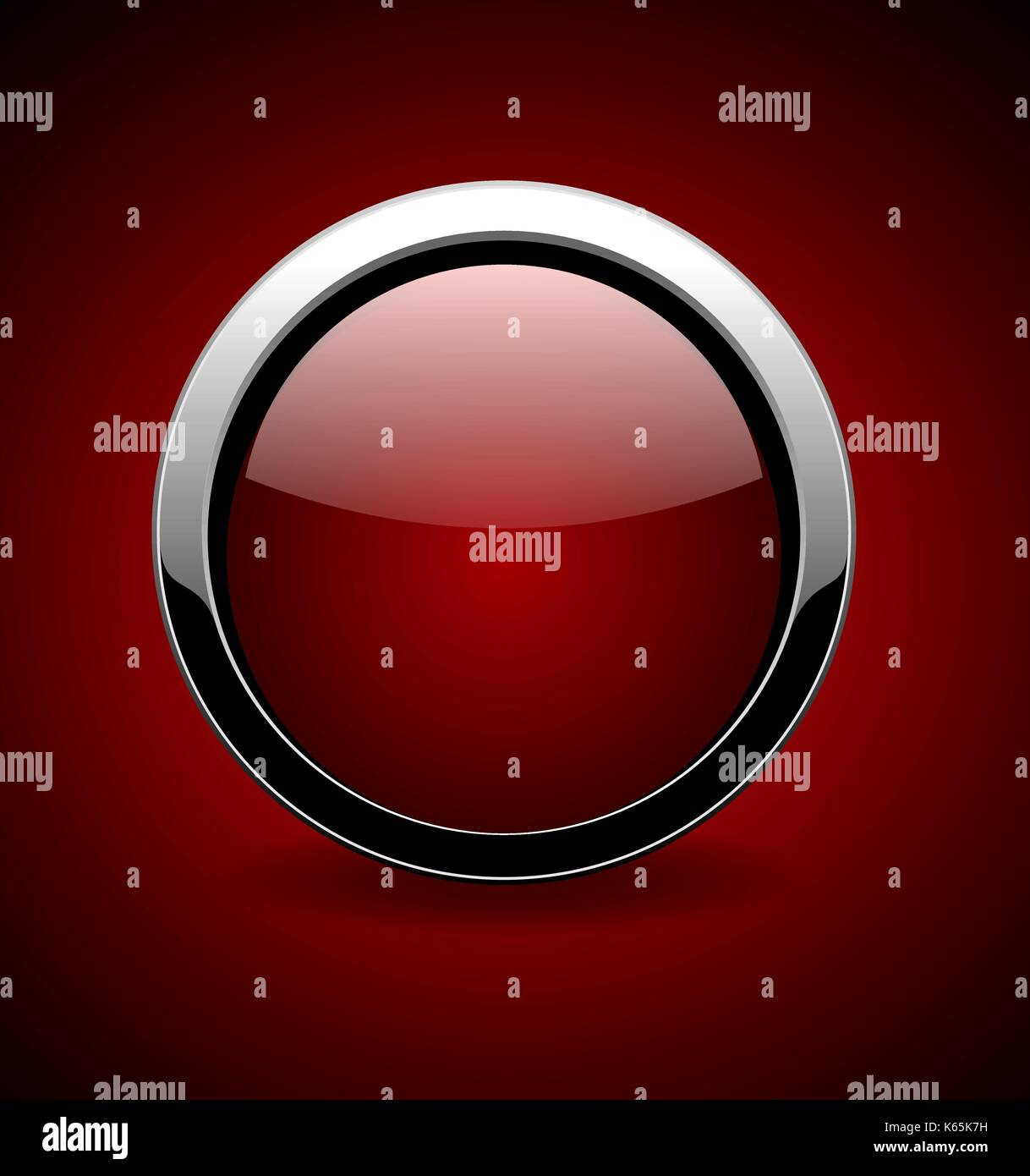 Red button chrome metallic, vector illustration Stock Vector Image ...
