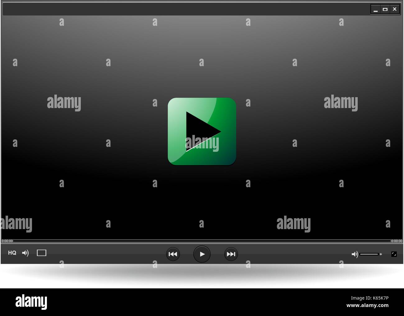 Video player interface template for web and mobile apps, vector ...