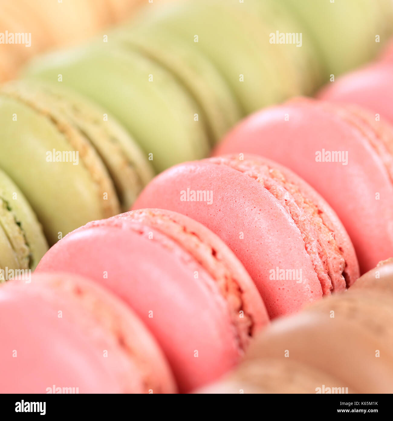 Macarons macaroons closeup square cookies dessert from France French ...