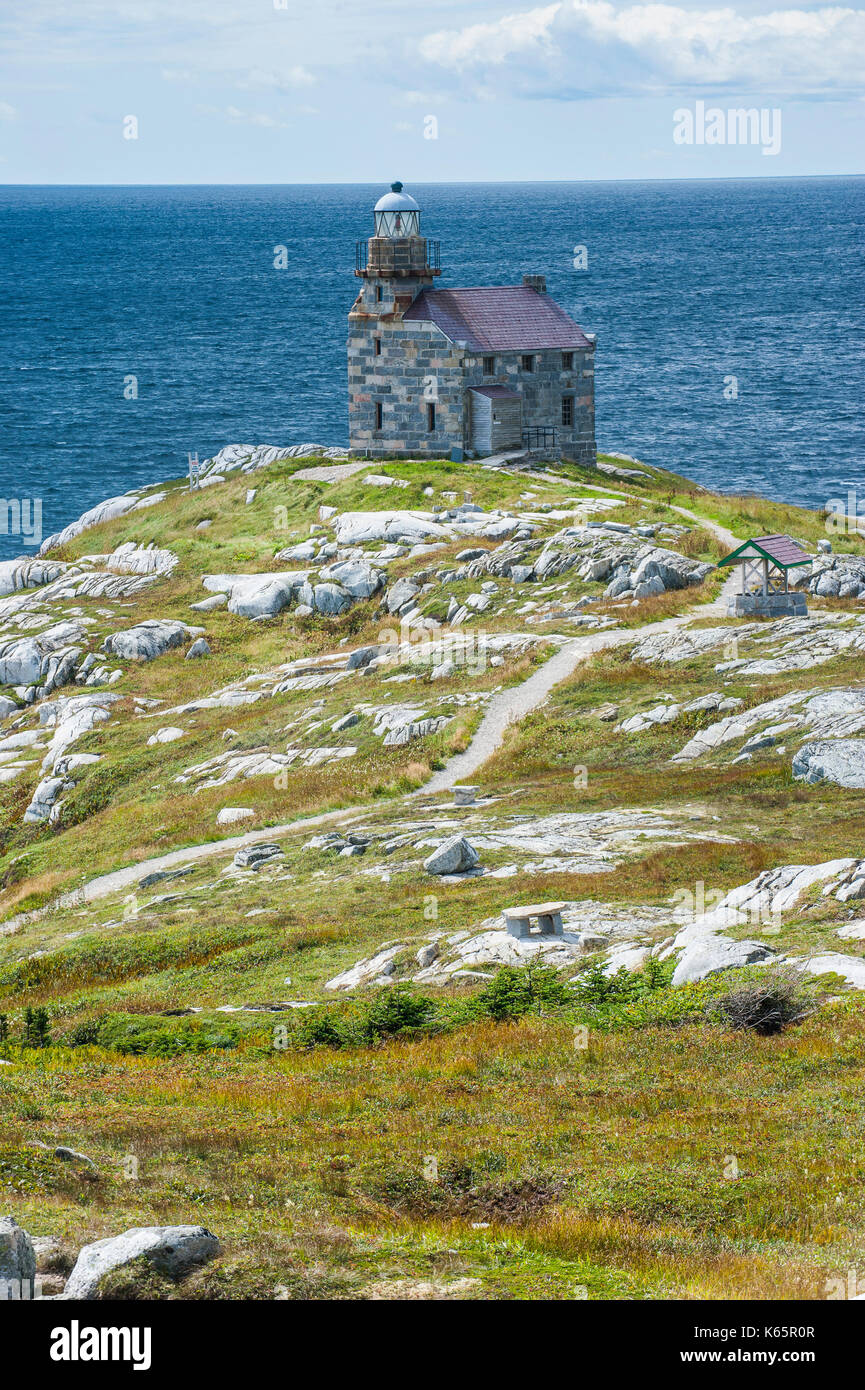 Stone lighthouse, Rose Blanche, southern Newfoundland, Canada Stock ...