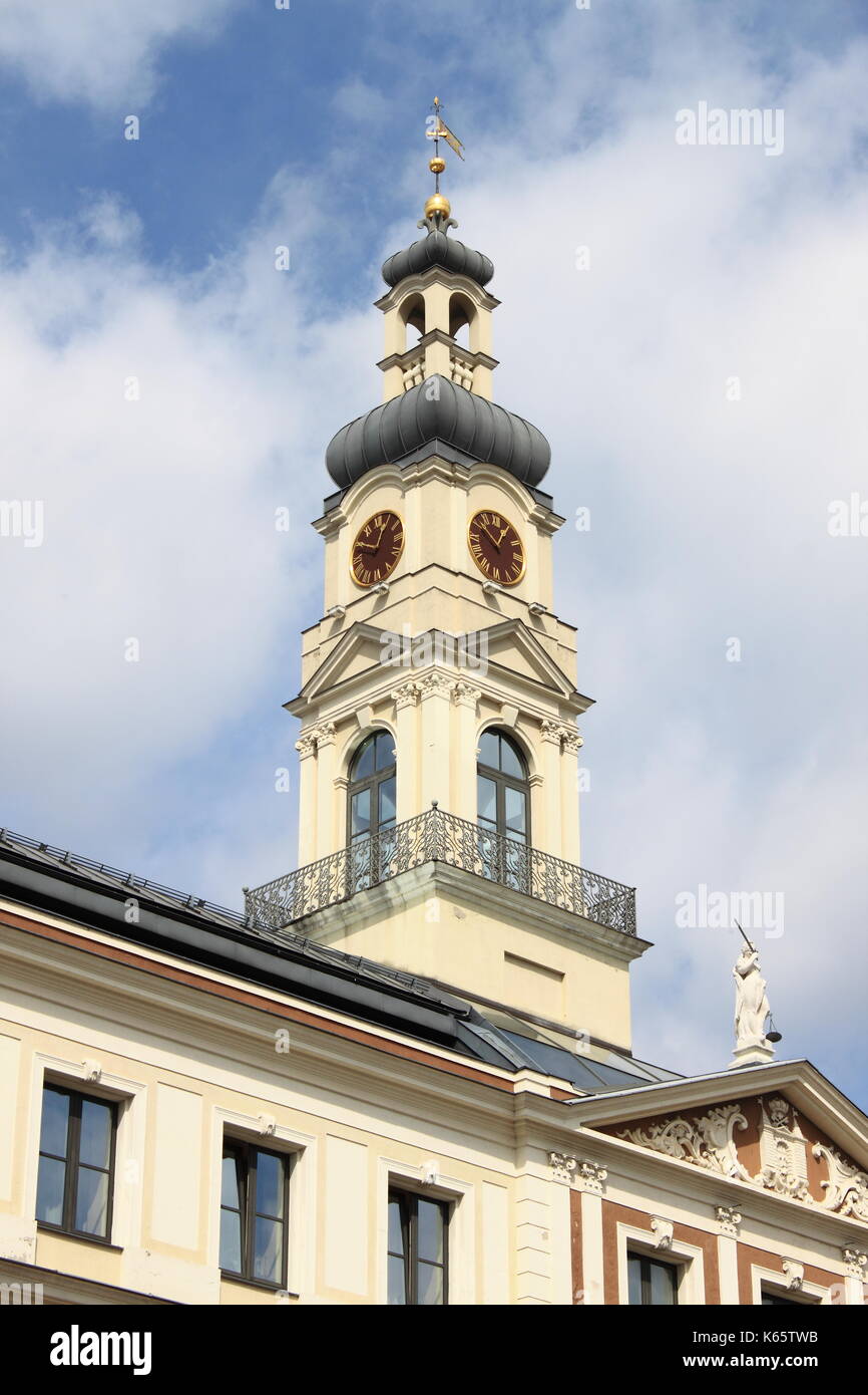 Clock Tower of the City Hall of Riga, Latvia Stock Photo - Alamy