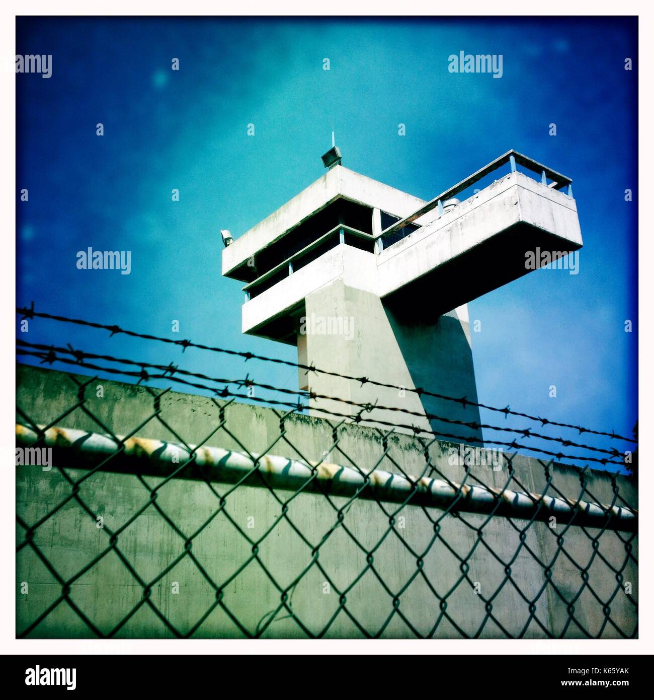 Prison Watch Tower, seen from the outside Stock Photo - Alamy