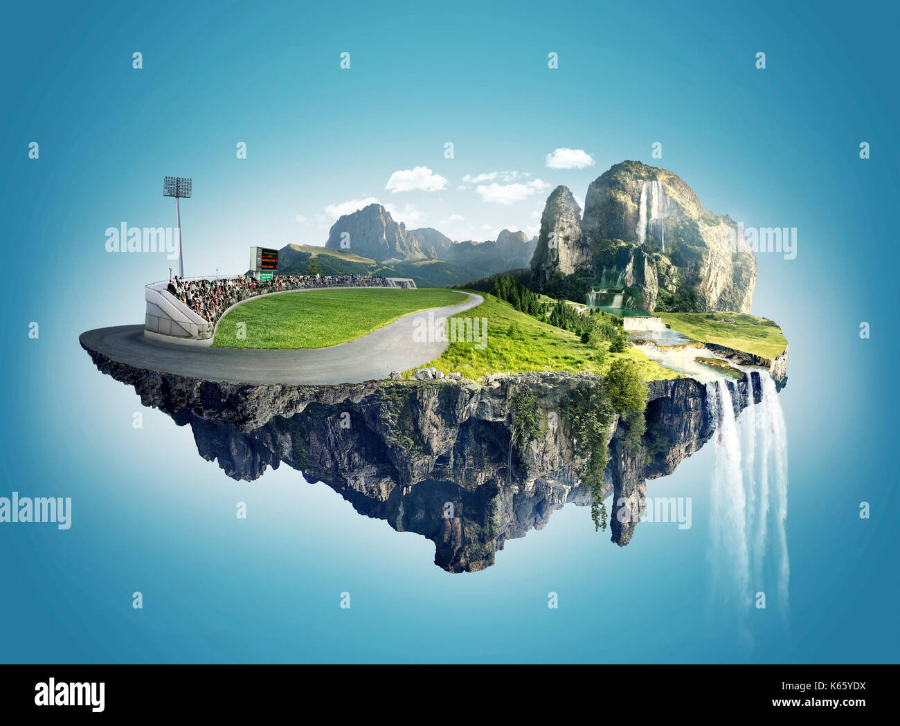 Beautiful island floating on sky Stock Photo - Alamy