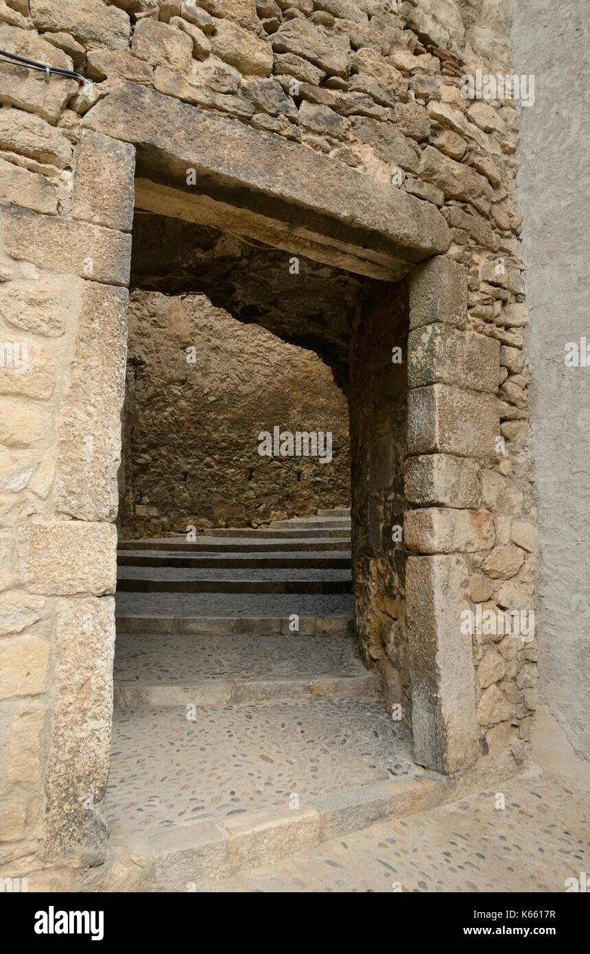 Stairs and alley in the city of girona hi-res stock photography and ...