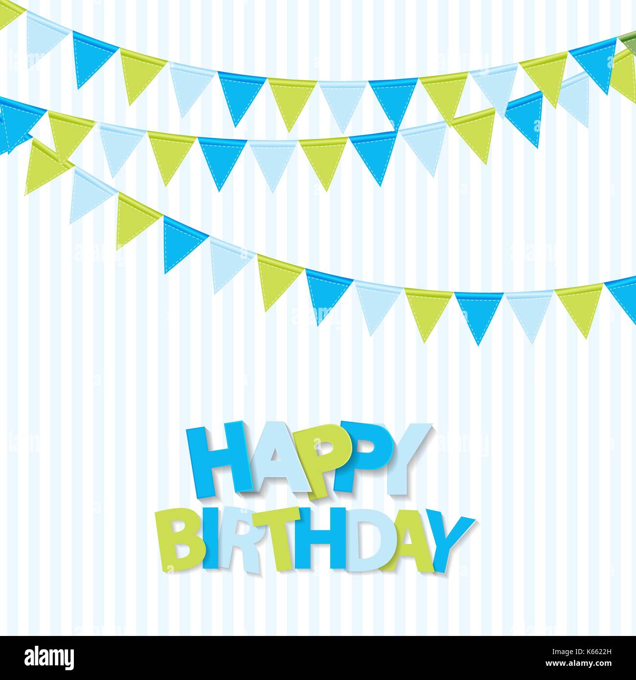 Happy Birthday Party Background with Flags Vector Illustration Stock ...