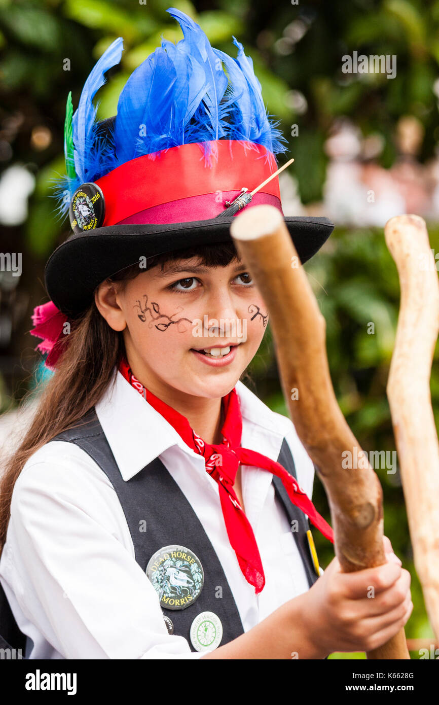 Young female teen morris dance from Dead Horse morris side, with hat ...
