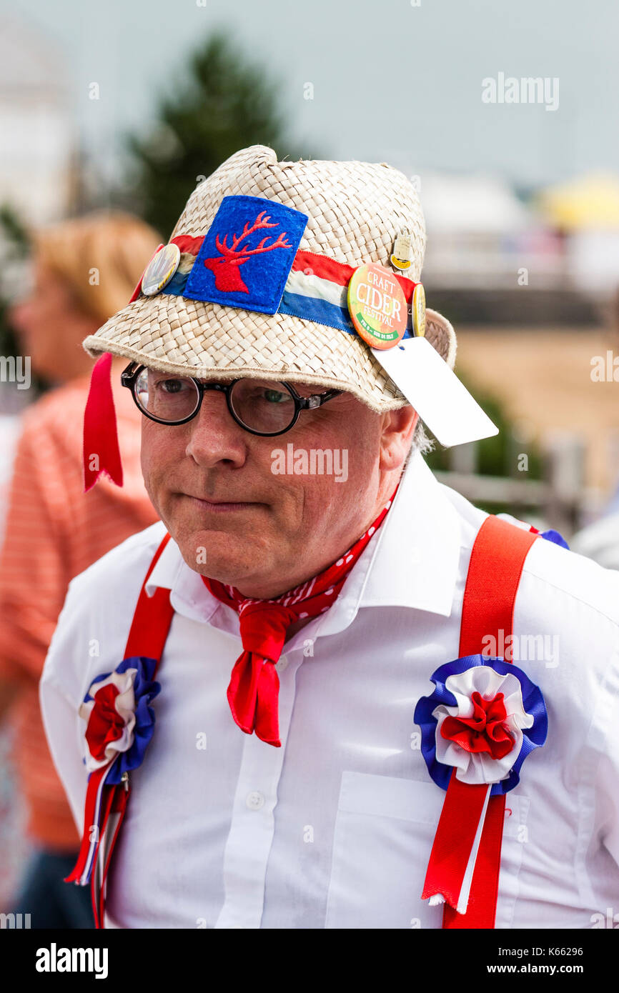 Mature man morris dancer from Hartley Morris, head and shoulder ...