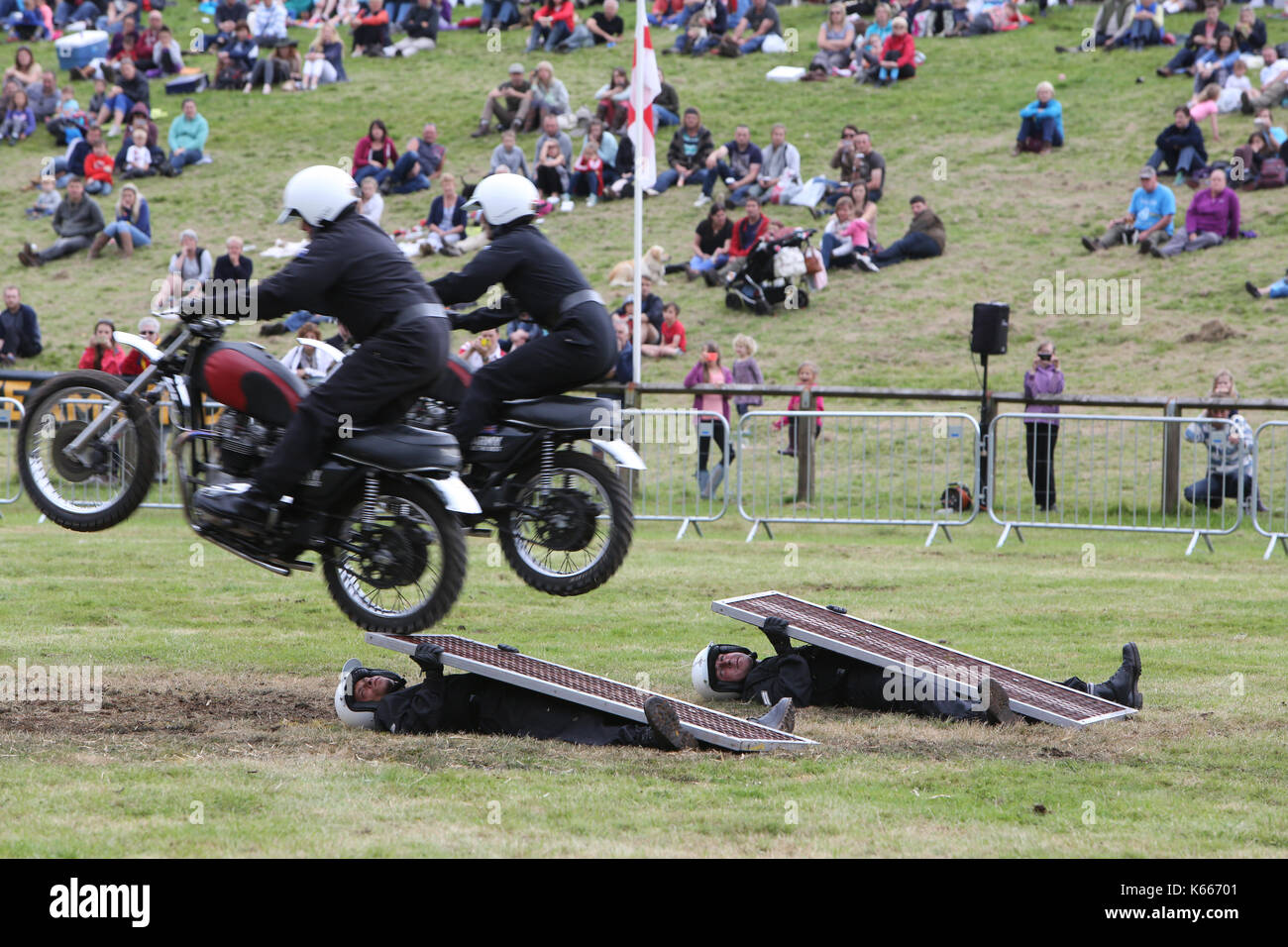 The Royal Signals Regiment, White Helmets motorcycle display team in ...