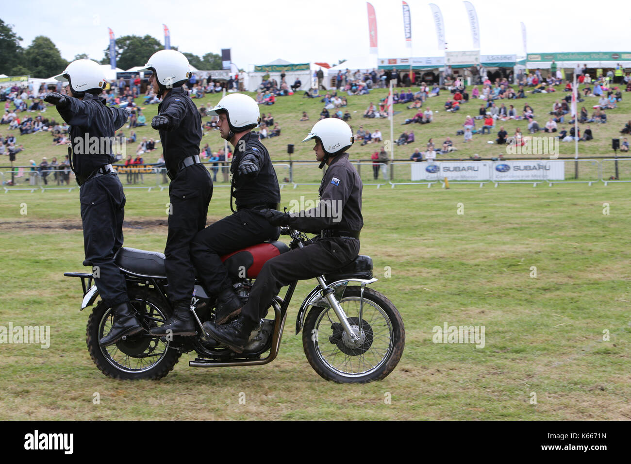 The Royal Signals Regiment, White Helmets motorcycle display team in ...