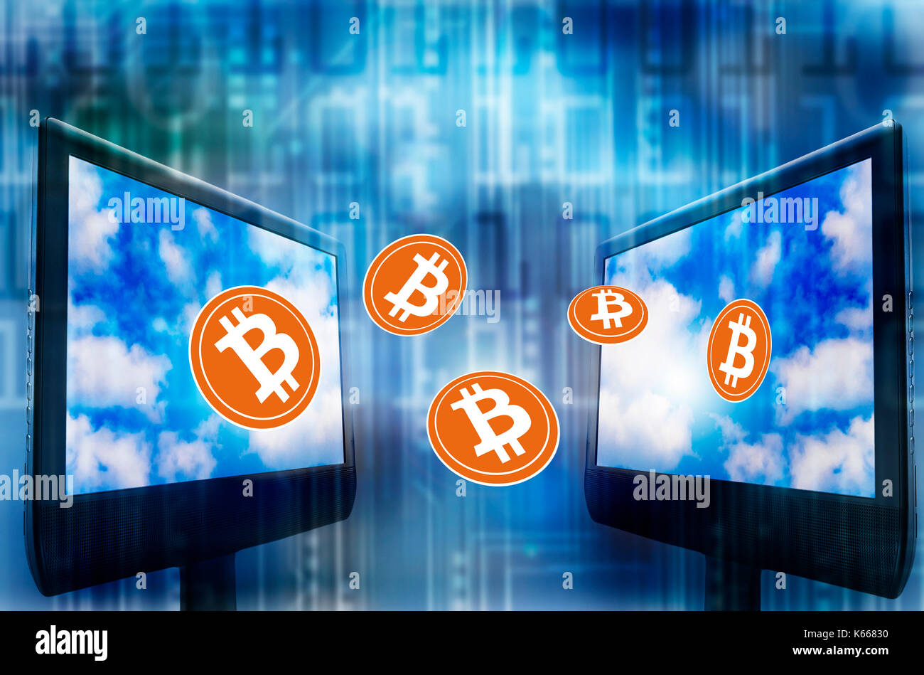 bitcoin exchange, mining and block chain concept Stock Photo - Alamy
