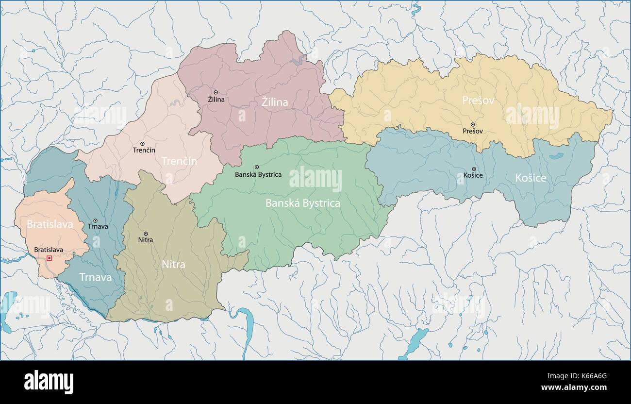 Map of Slovakia Stock Vector Image & Art - Alamy