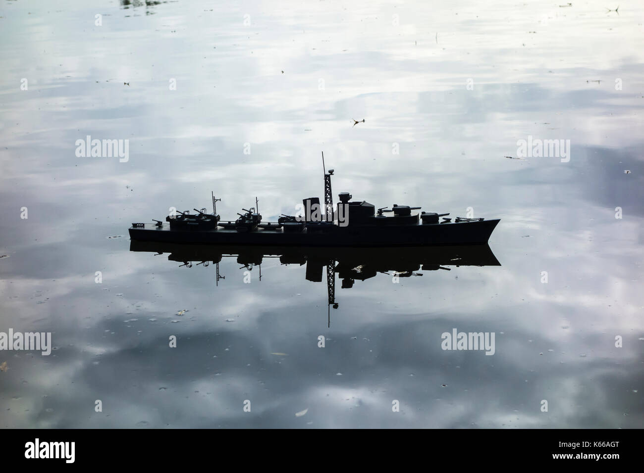 Model of Battle Class destroyer on water Stock Photo - Alamy