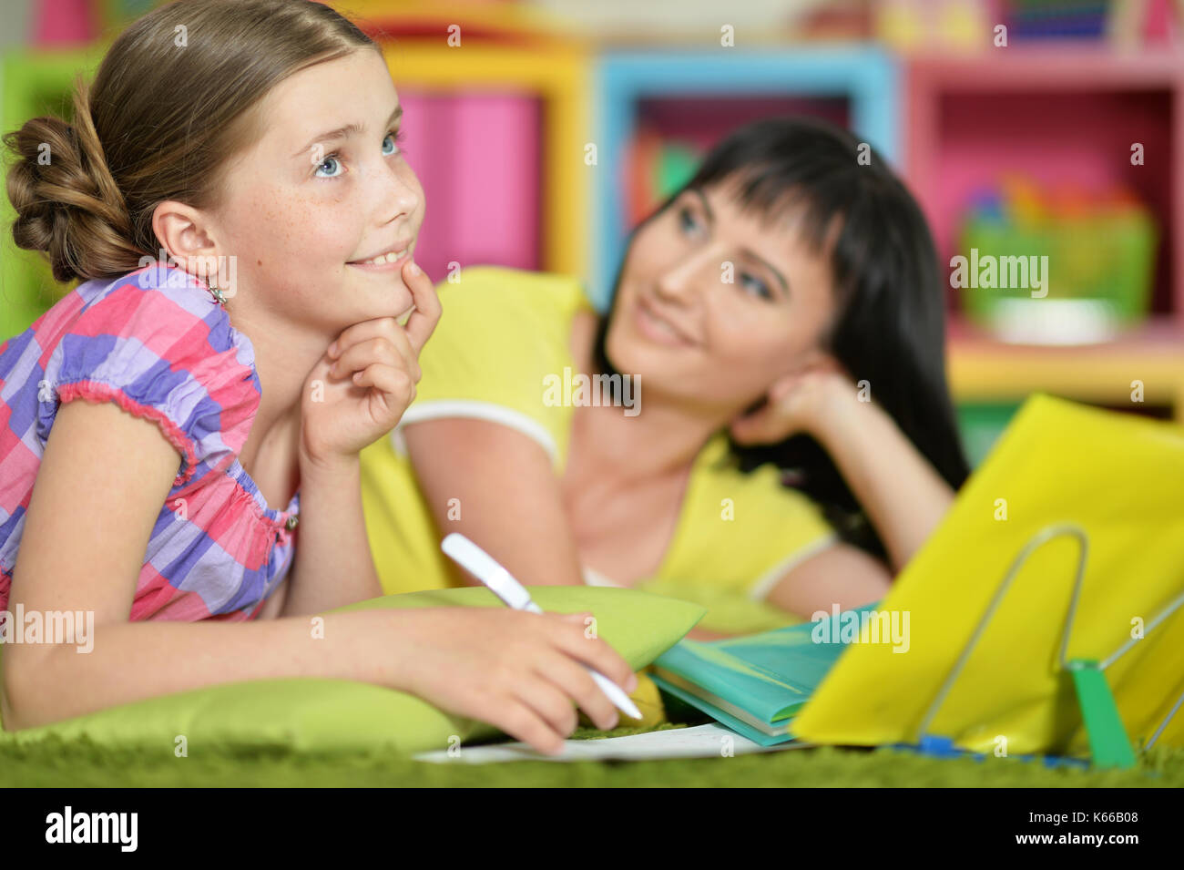 girl doing homework Stock Photo - Alamy