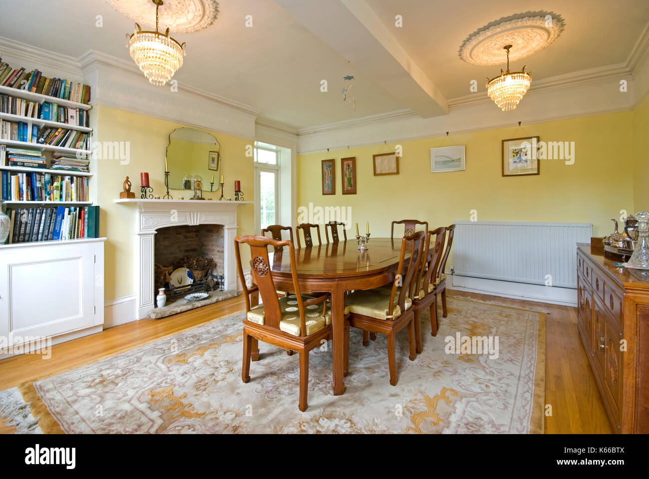 Luxury dining room in period home Stock Photo - Alamy