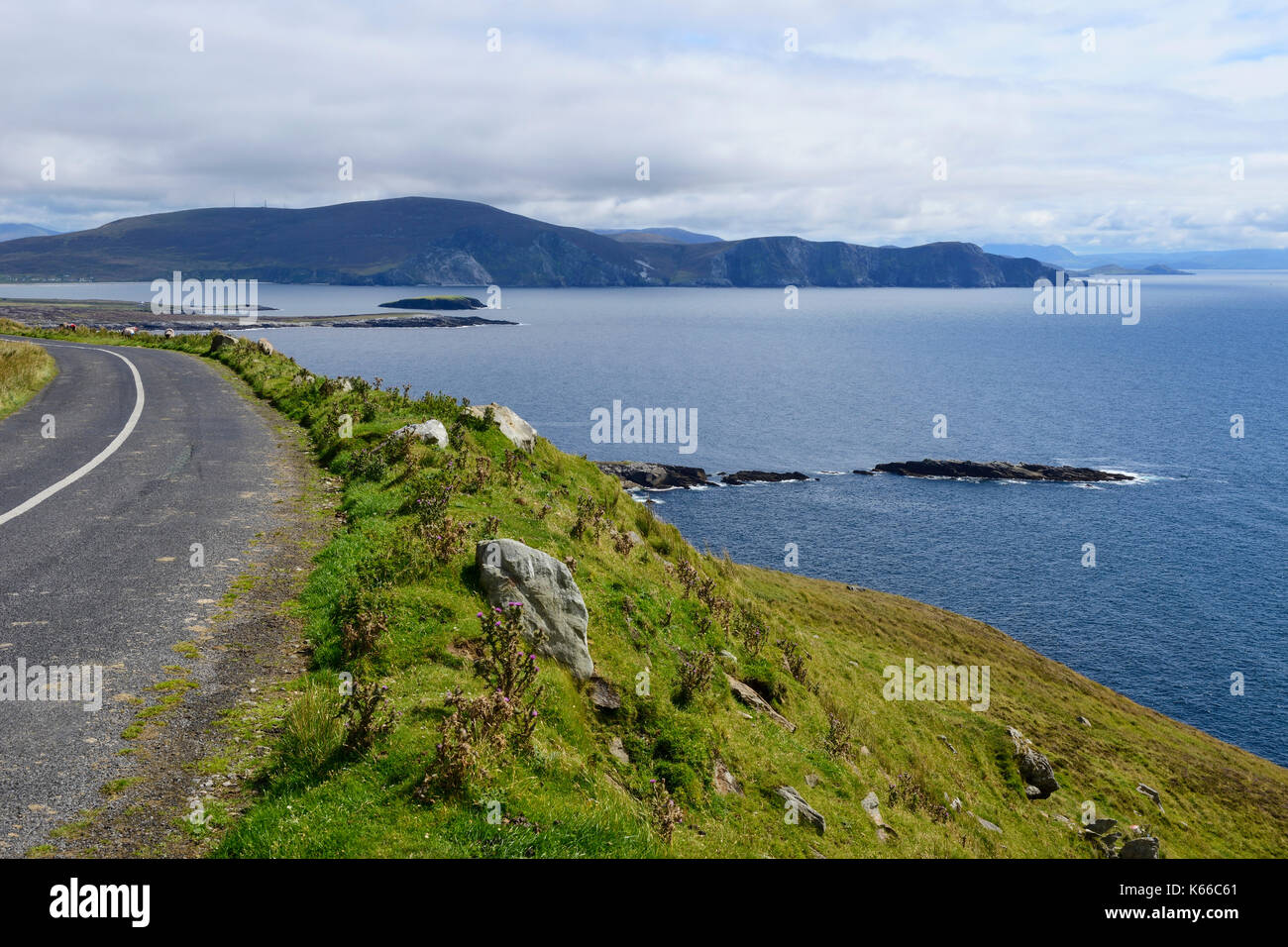 Rugged coastline at Keem Bay on Achill Island, County Mayo, Republic of ...