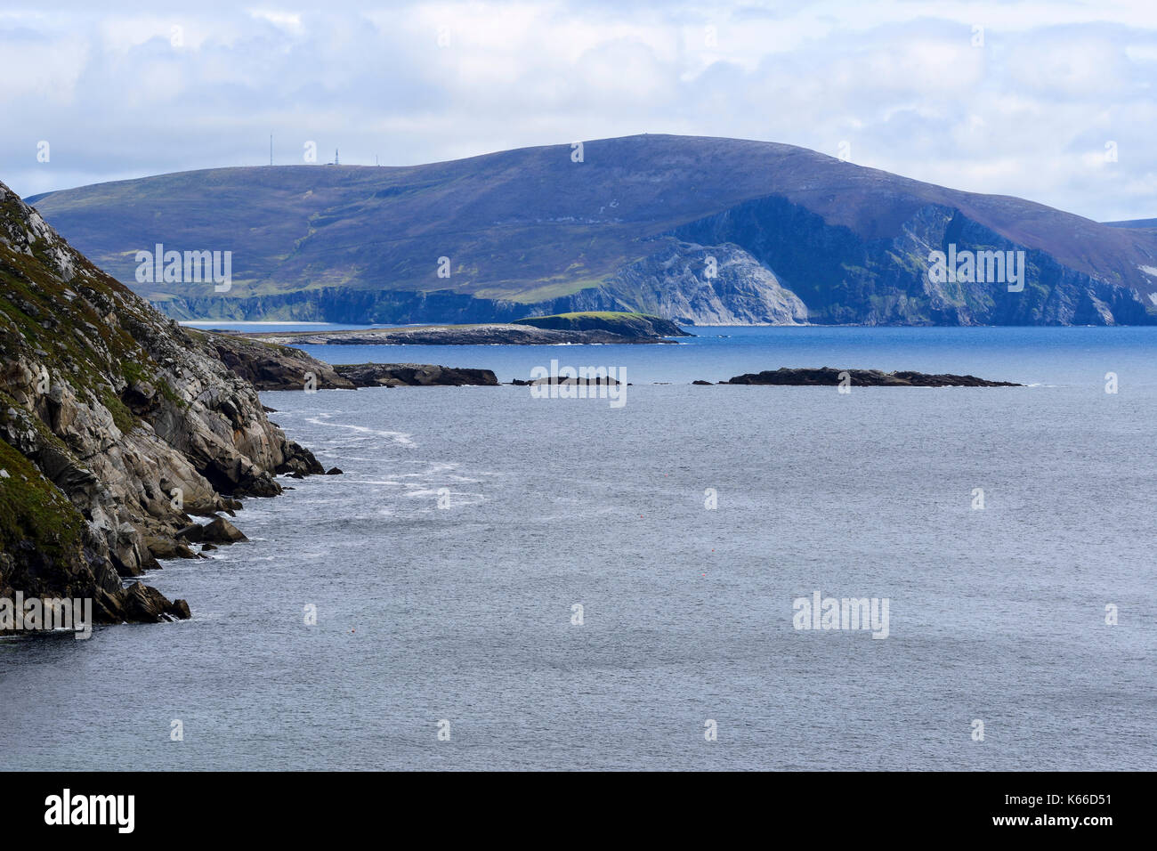 Rugged coastline at Keem Bay on Achill Island, County Mayo, Republic of ...