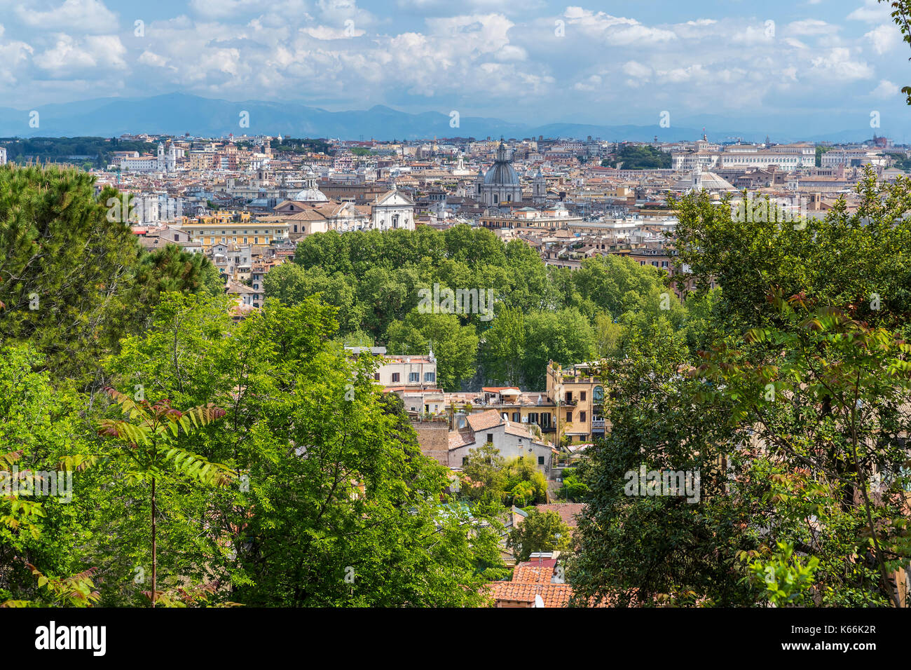 View over city from Janiculum Hill, Rome, Lazio, Italy, Europe Stock ...