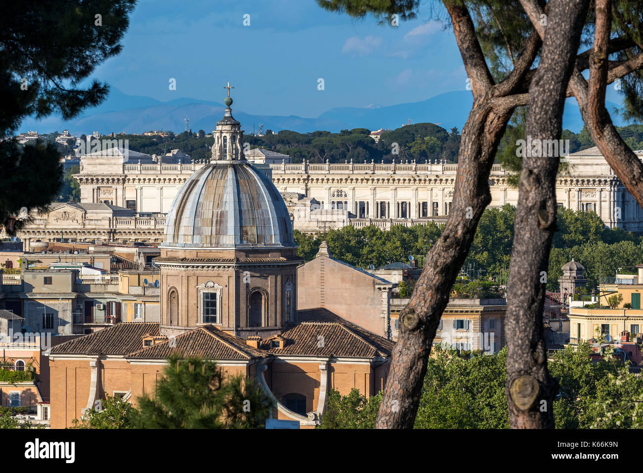 View over city from Janiculum Hill, Rome, Lazio, Italy, Europe Stock ...