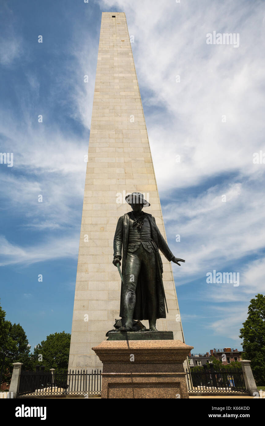 Bunker Hill Monument on Freedom Trail in Boston USA Stock Photo - Alamy