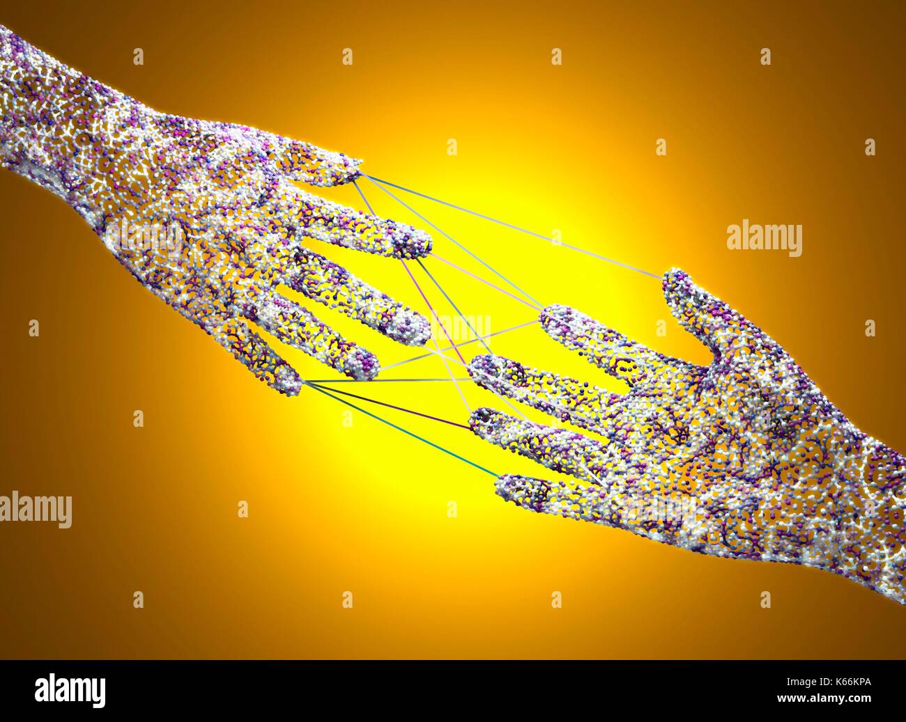 Hands connecting, illustration Stock Photo - Alamy