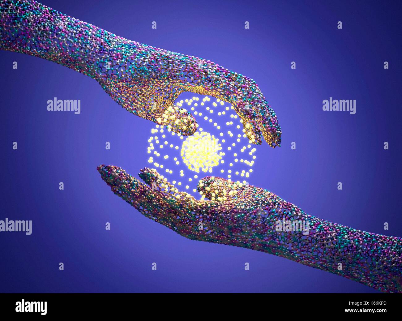 Hands holding sphere, illustration Stock Photo - Alamy