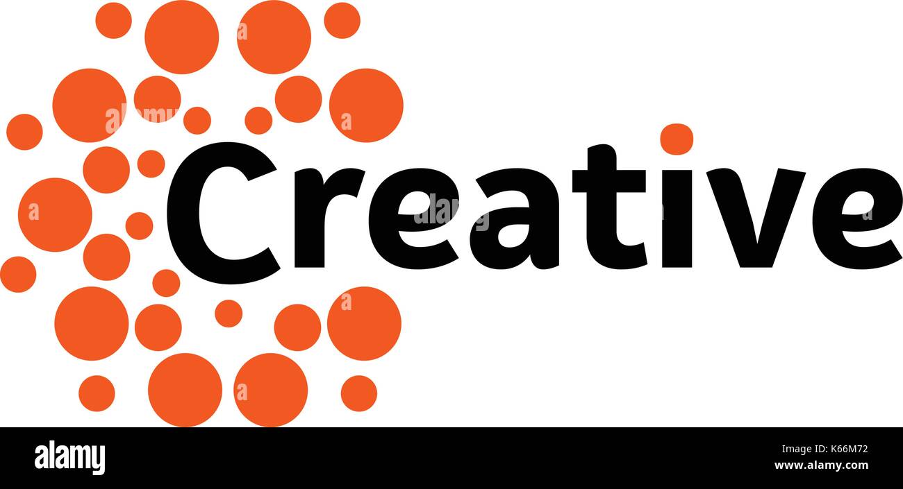 Creative energy sun. Abstract brain hemispheres logo, round shapes ...
