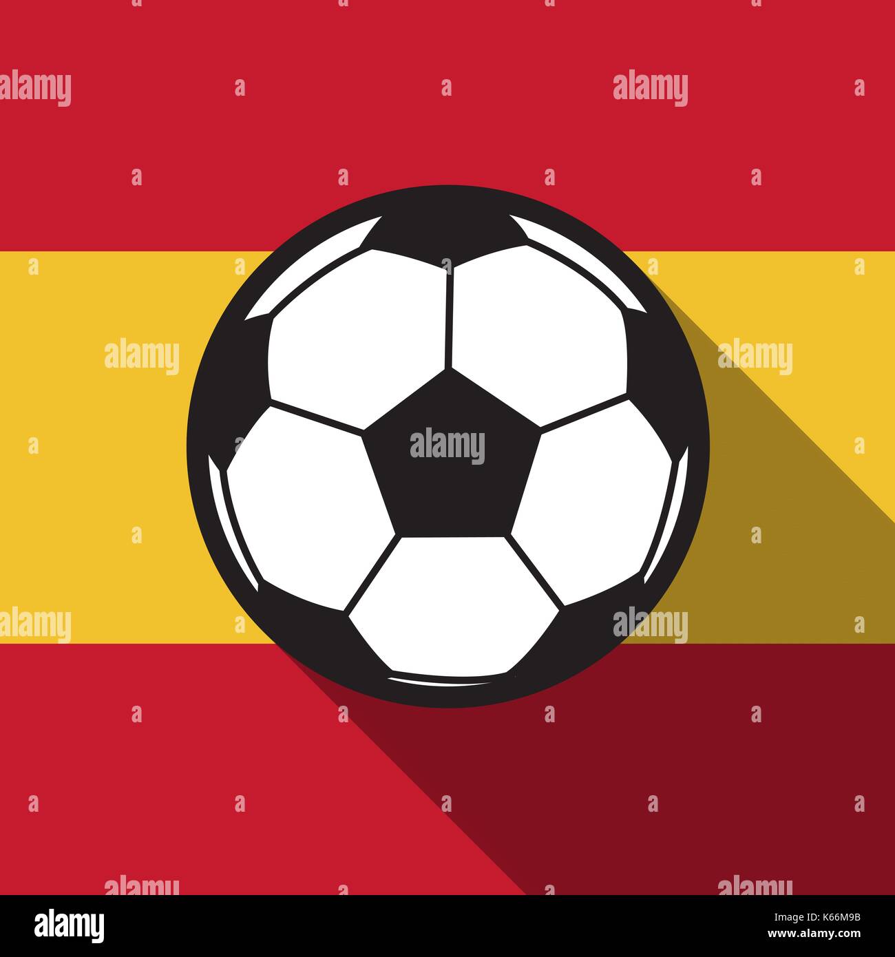 football icon with Spain flag background,long shadow vector Stock ...