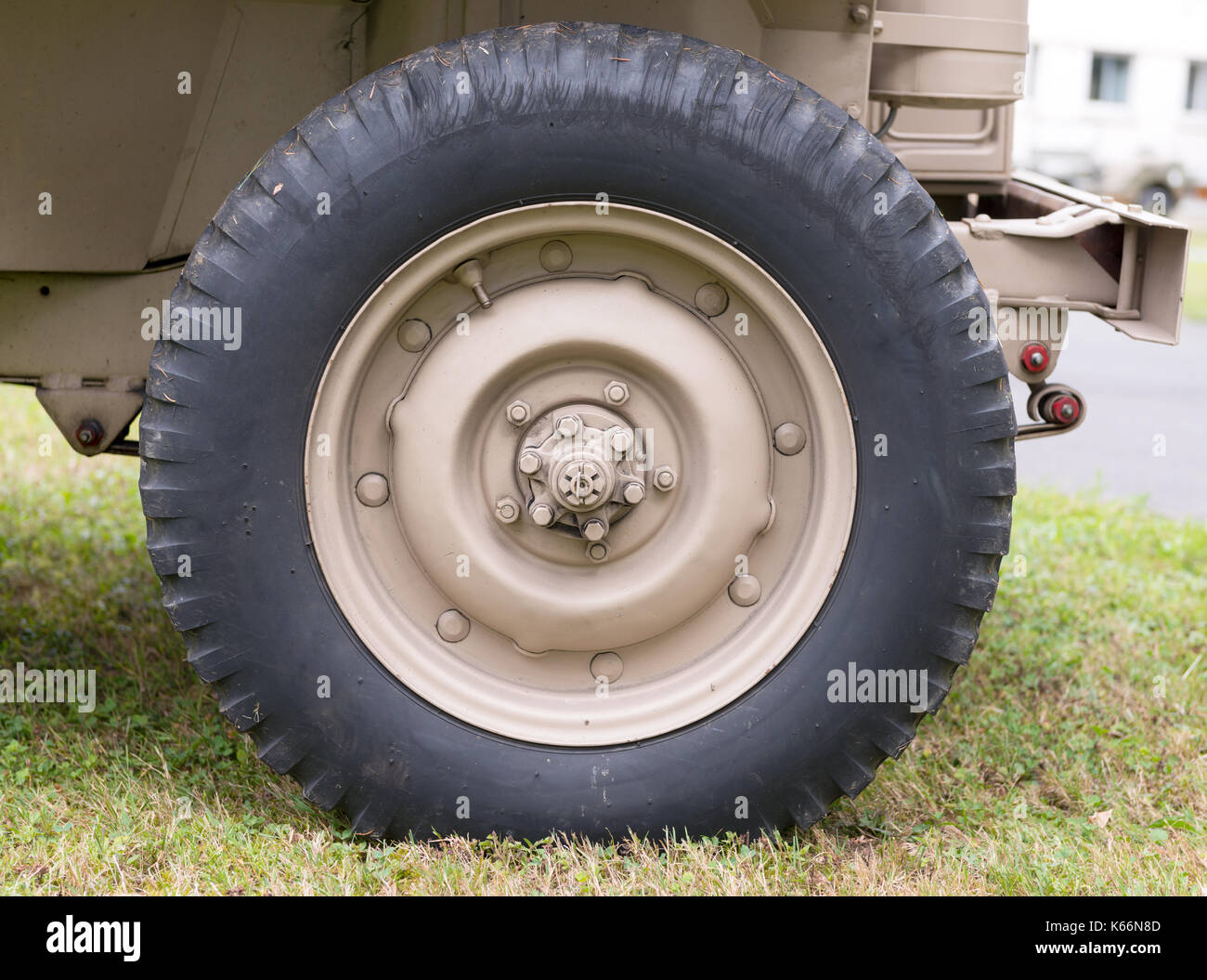 a close up of military vehicle wheel Stock Photo - Alamy