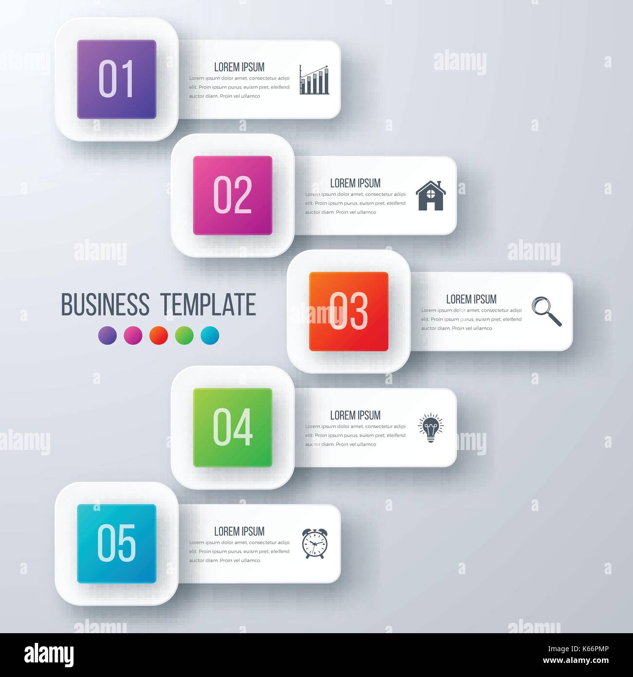 Infographics template 5 options with square Stock Vector Image & Art ...