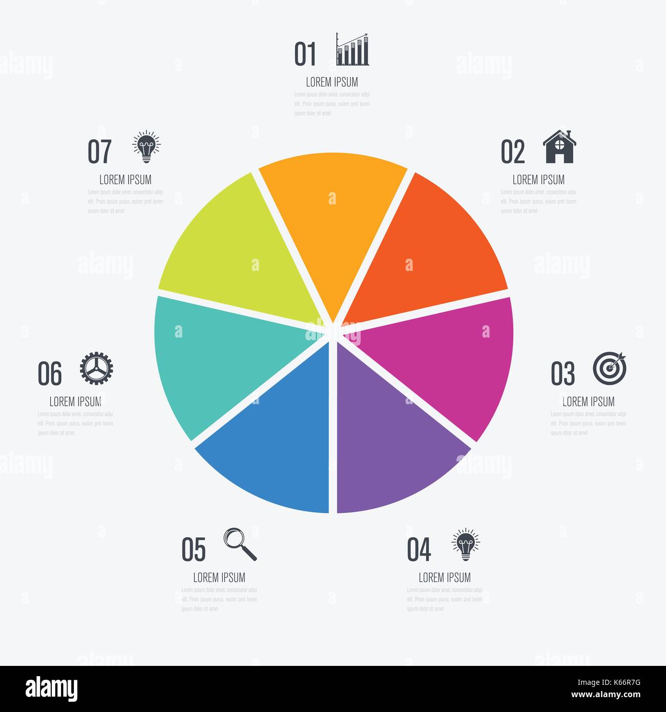 Infographics template 7 options with circle Stock Vector Image & Art ...
