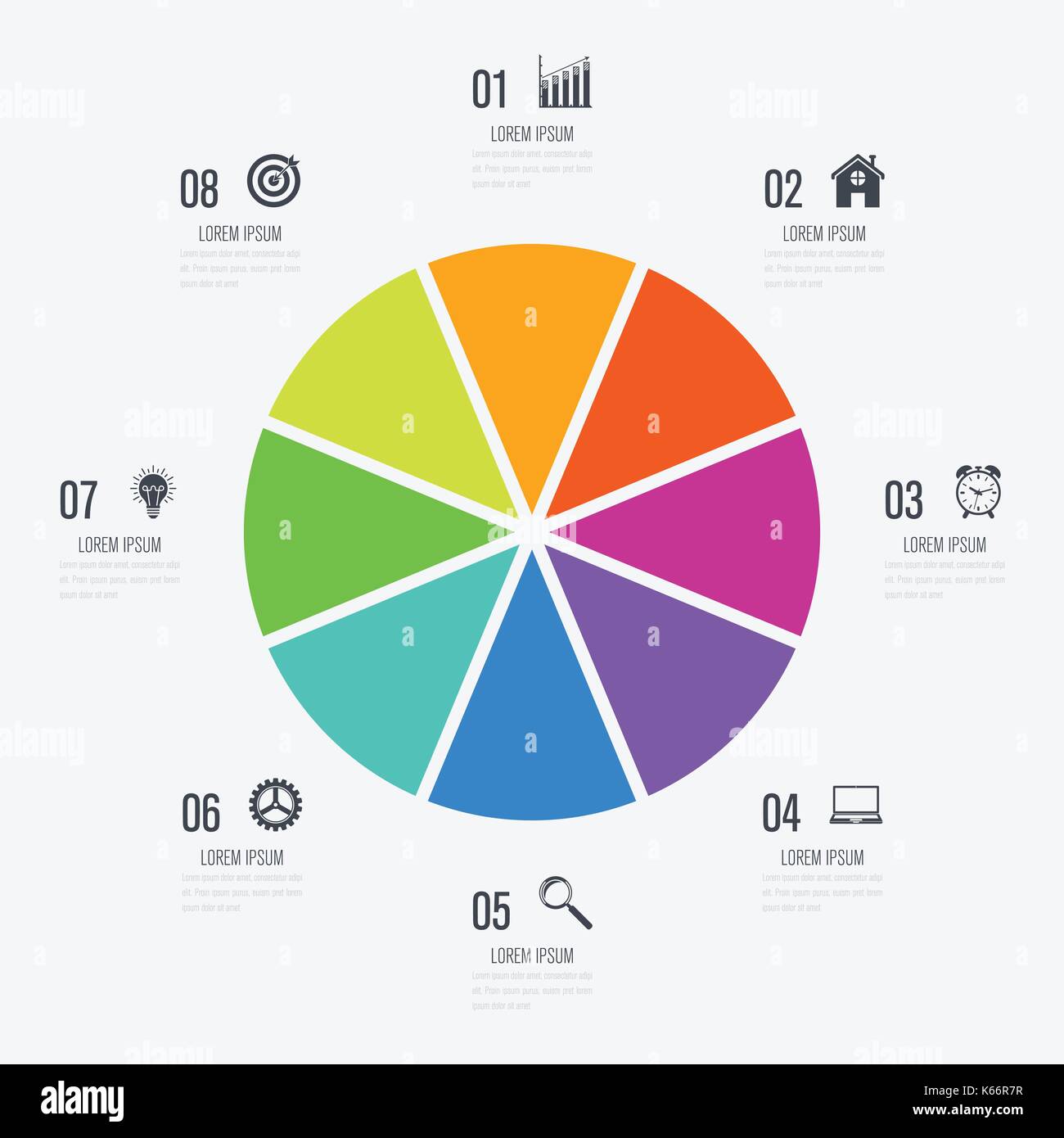 Infographics template 8 options with circle Stock Vector Image & Art ...