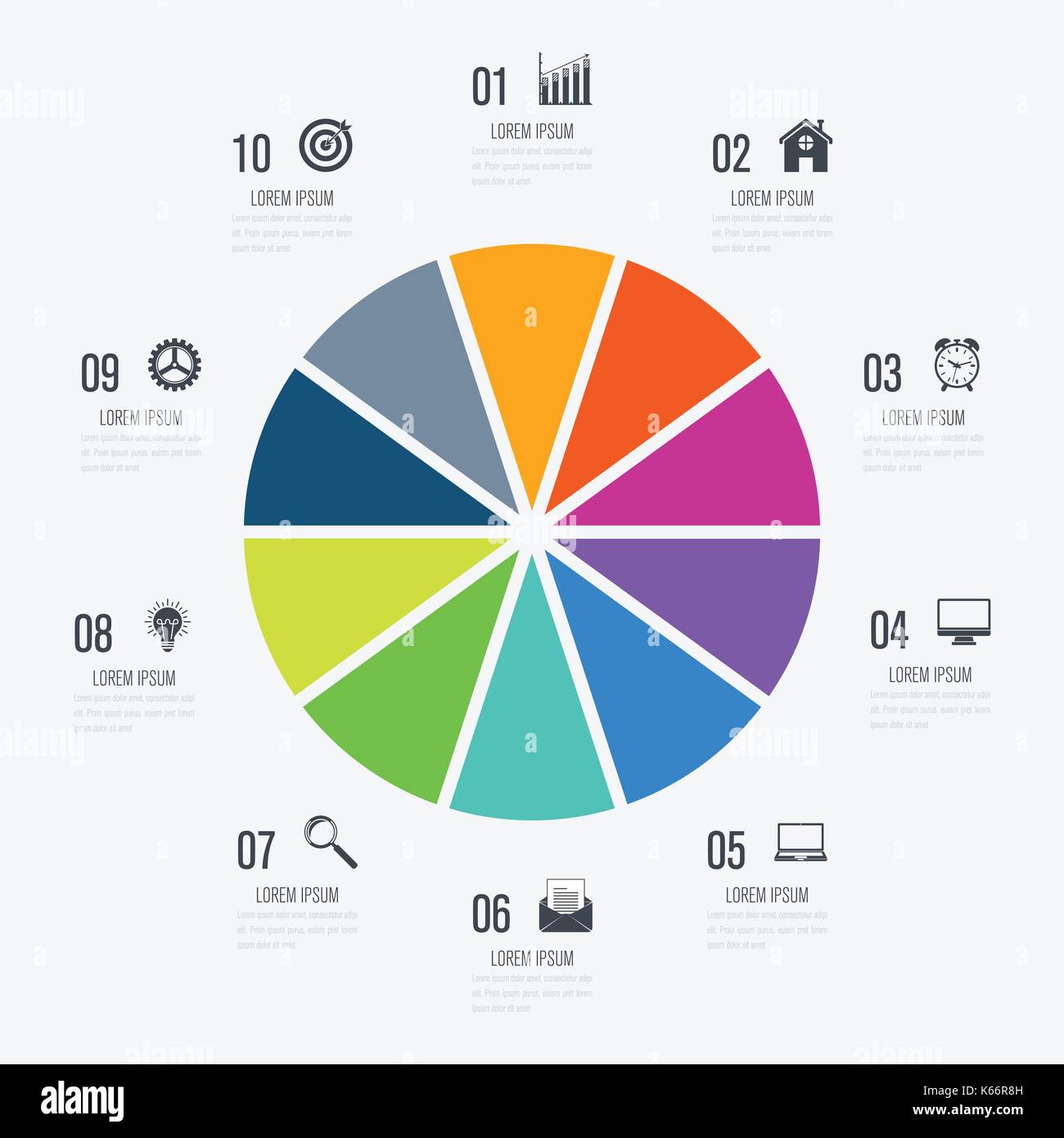 Infographics template 10 options with circle Stock Vector Image & Art ...