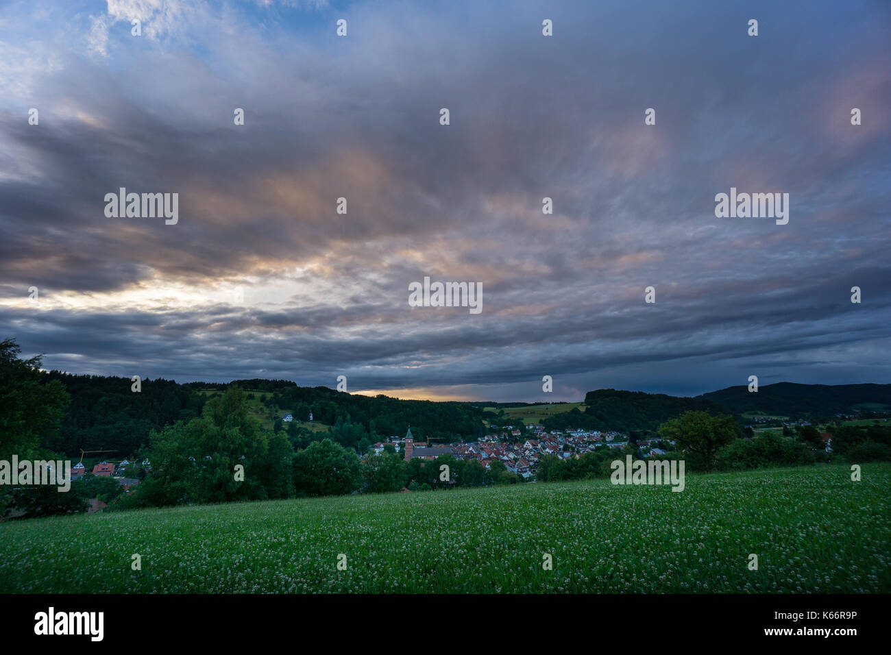Germany - Village of Elzach at dawn in the black forest Stock Photo - Alamy