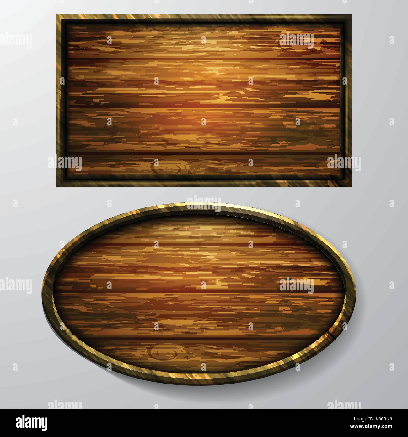 Wooden signs, vector icon set Stock Vector Image & Art - Alamy