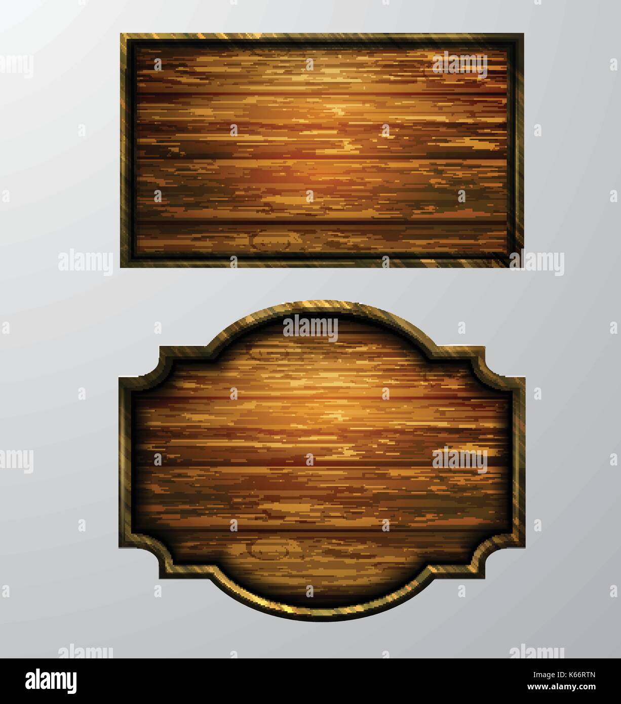 Wooden signs, vector icon set Stock Vector Image & Art - Alamy