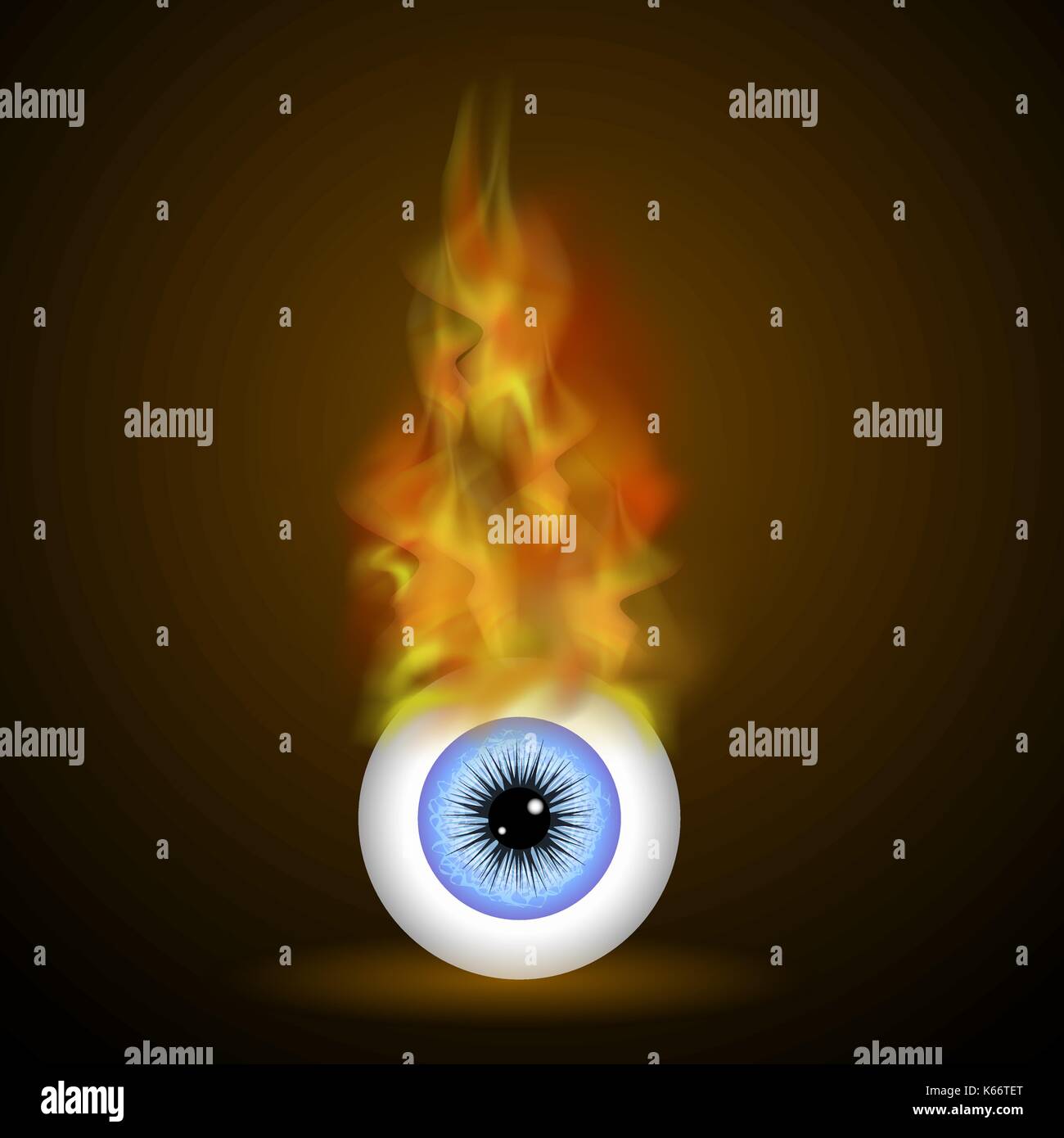 Vector Burning Blue Eye with Fire Flame Stock Vector Image & Art - Alamy