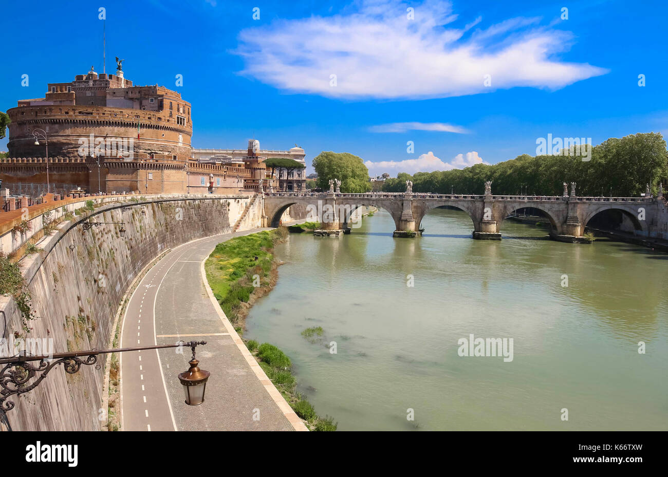The famous St.Angelo Bridge and Castle , Rome, Italy Stock Photo - Alamy