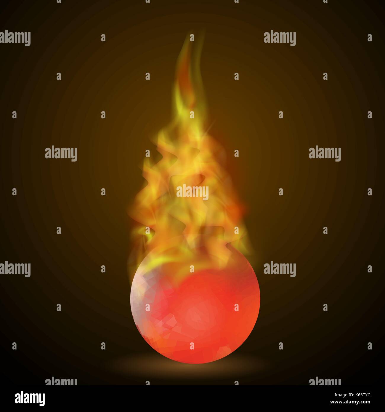 Burning Red Ball on Fire Flame Stock Vector Image & Art - Alamy