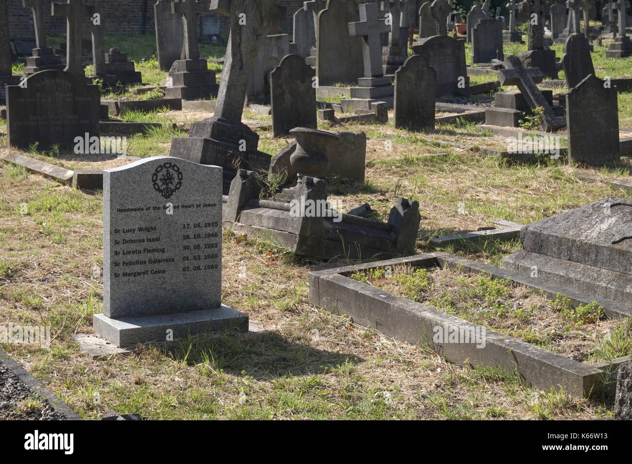 A nuns' headstone in Saint Mary's Catholic Cemetery in Kensal Green ...