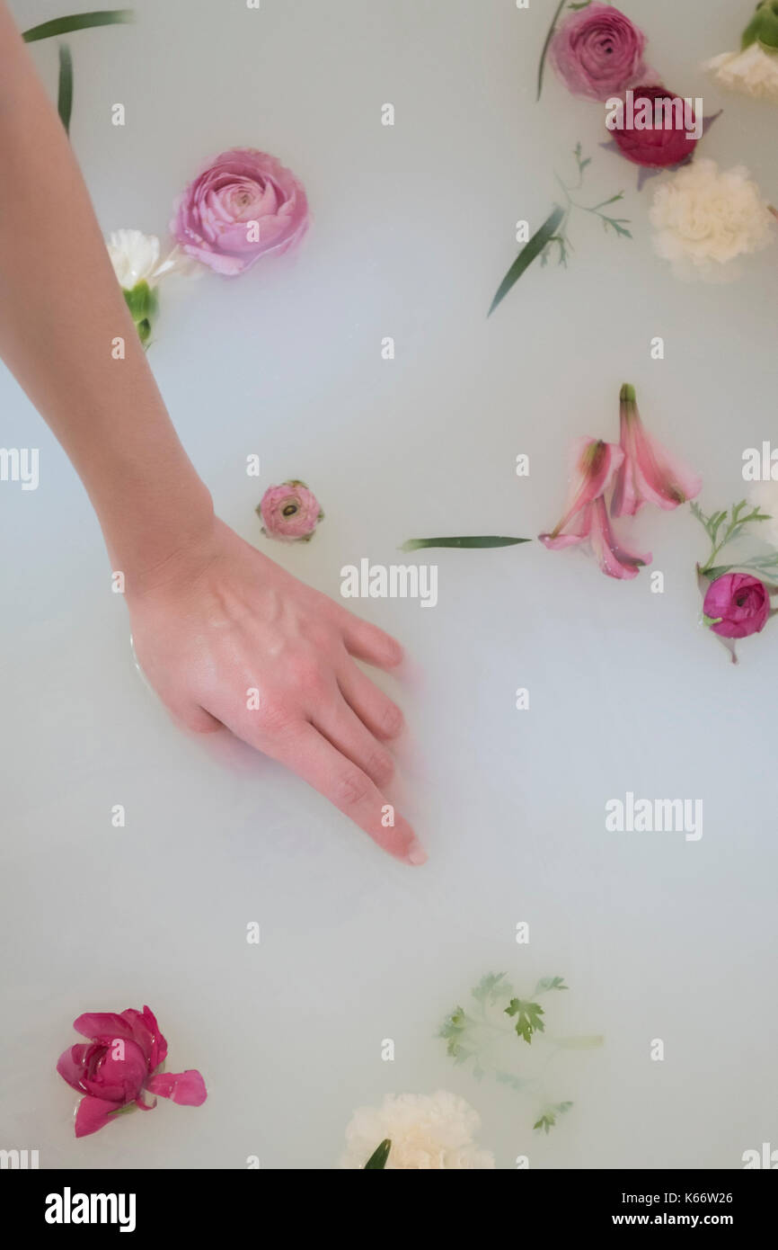 Woman in milk bath hi-res stock photography and images - Alamy