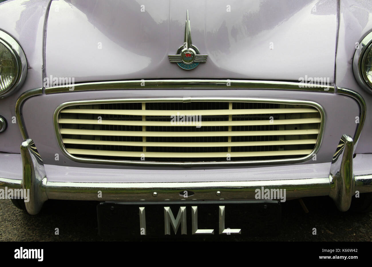 Commemorative Morris Minor Million special edition lilac car Stock ...