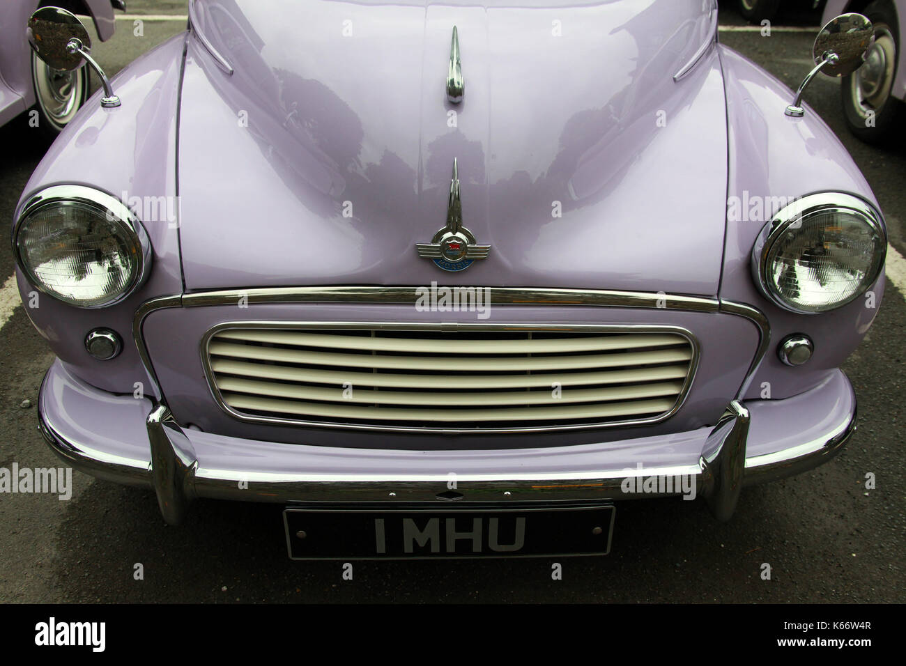 Commemorative Morris Minor Million special edition lilac car Stock ...