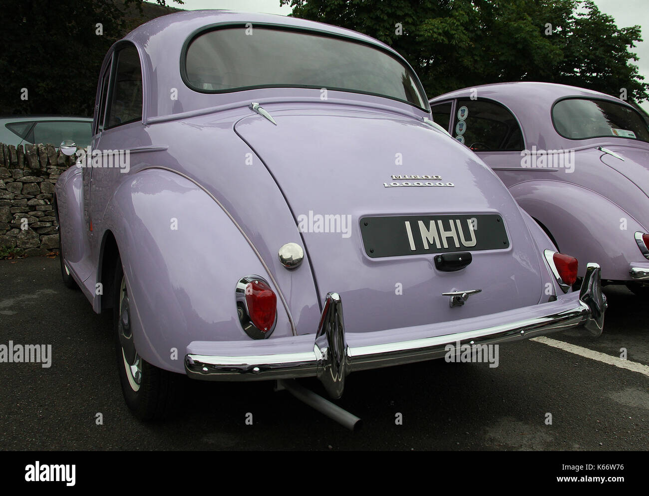 Commemorative Morris Minor Million special edition lilac car Stock ...