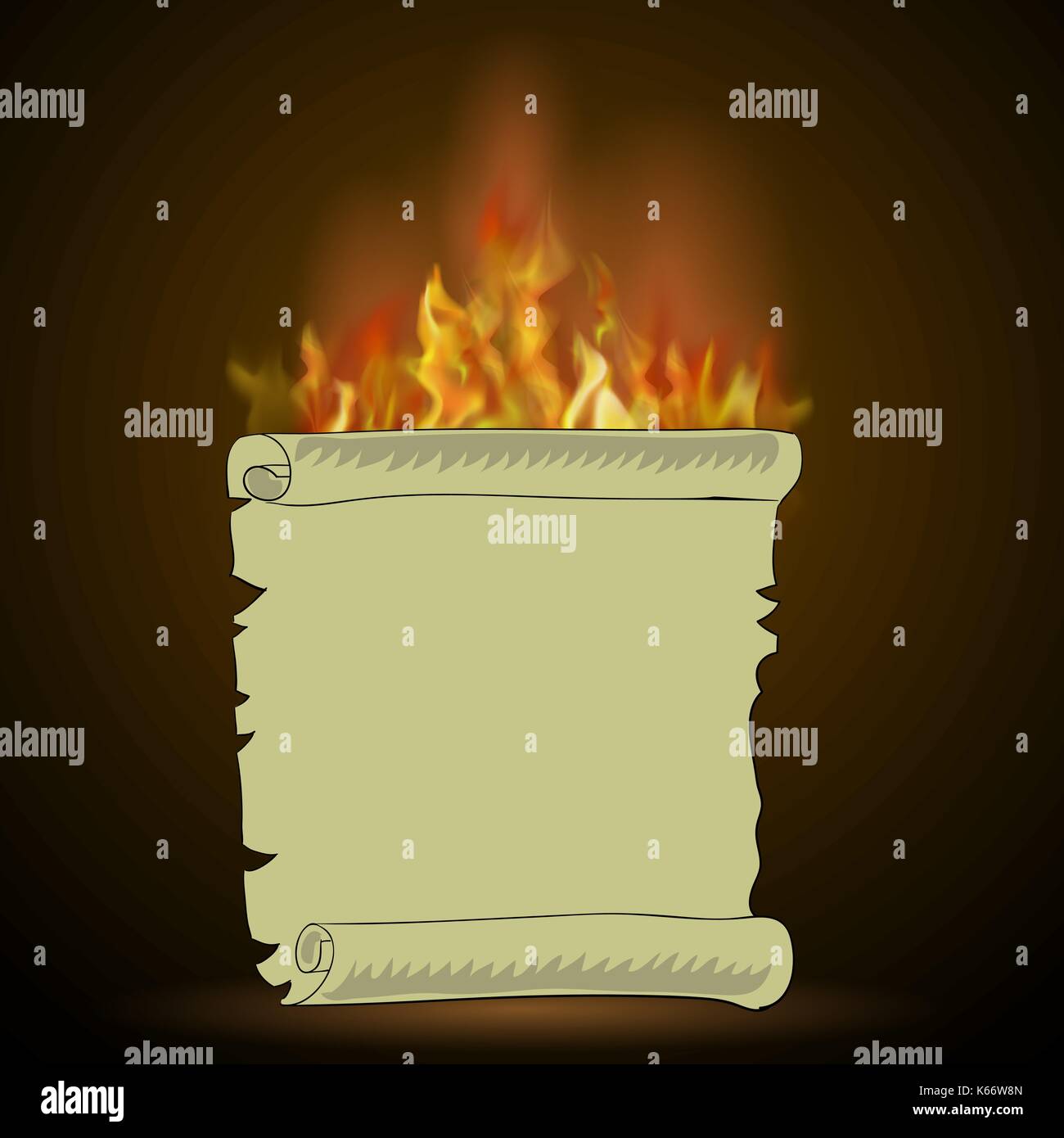 Burning Old Paper with Fire Flame Stock Vector Image & Art - Alamy