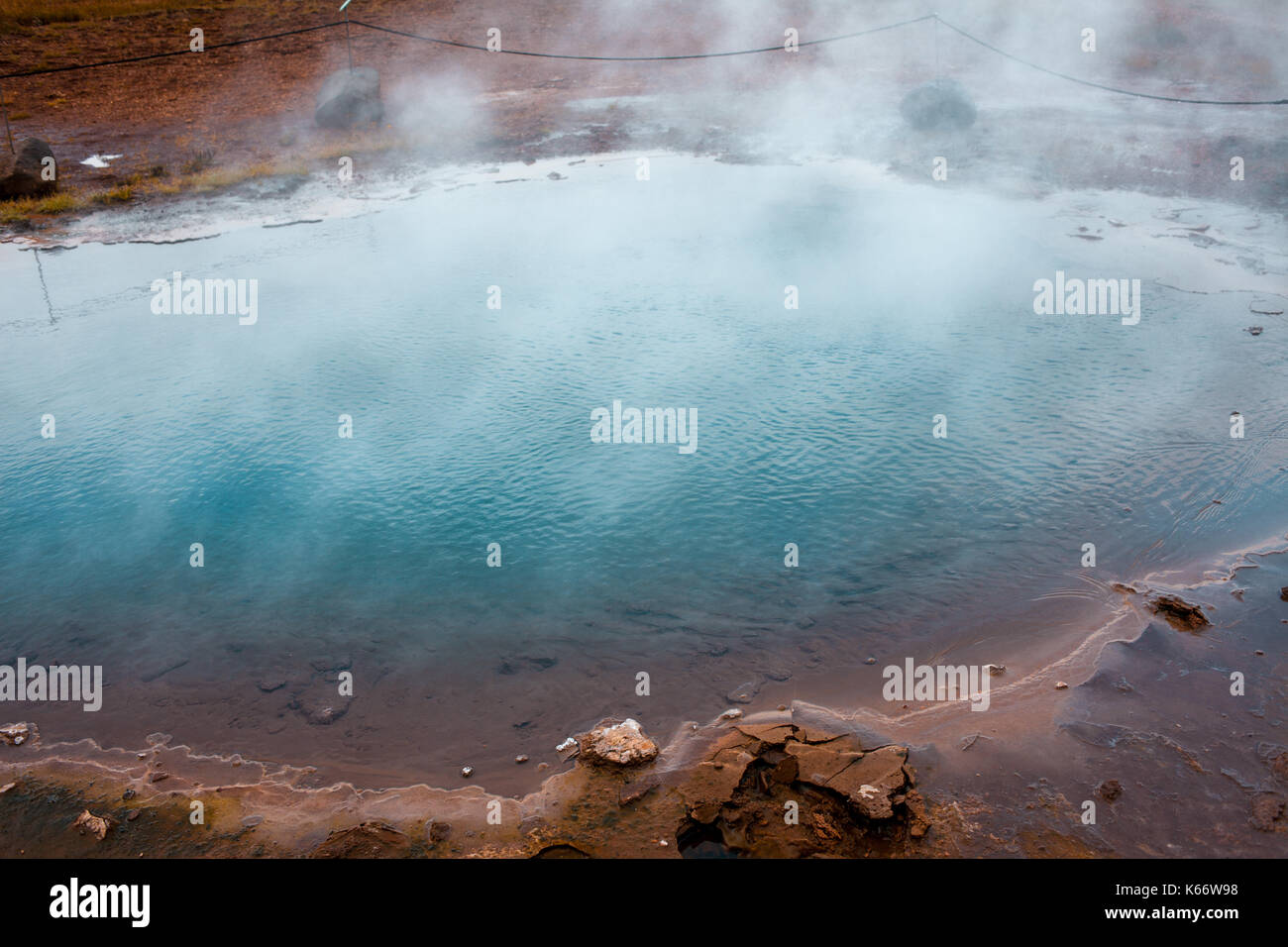 Iceland, valley of geysers, springs of hot geothermal water Stock Photo ...