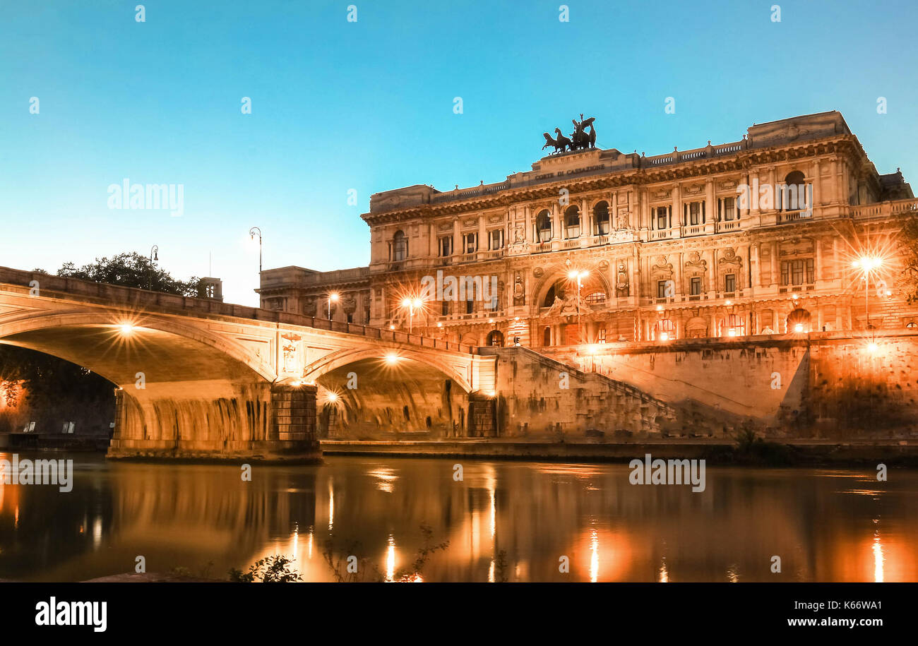The Supreme Court of Cassation at night, Rome, Italy Stock Photo - Alamy