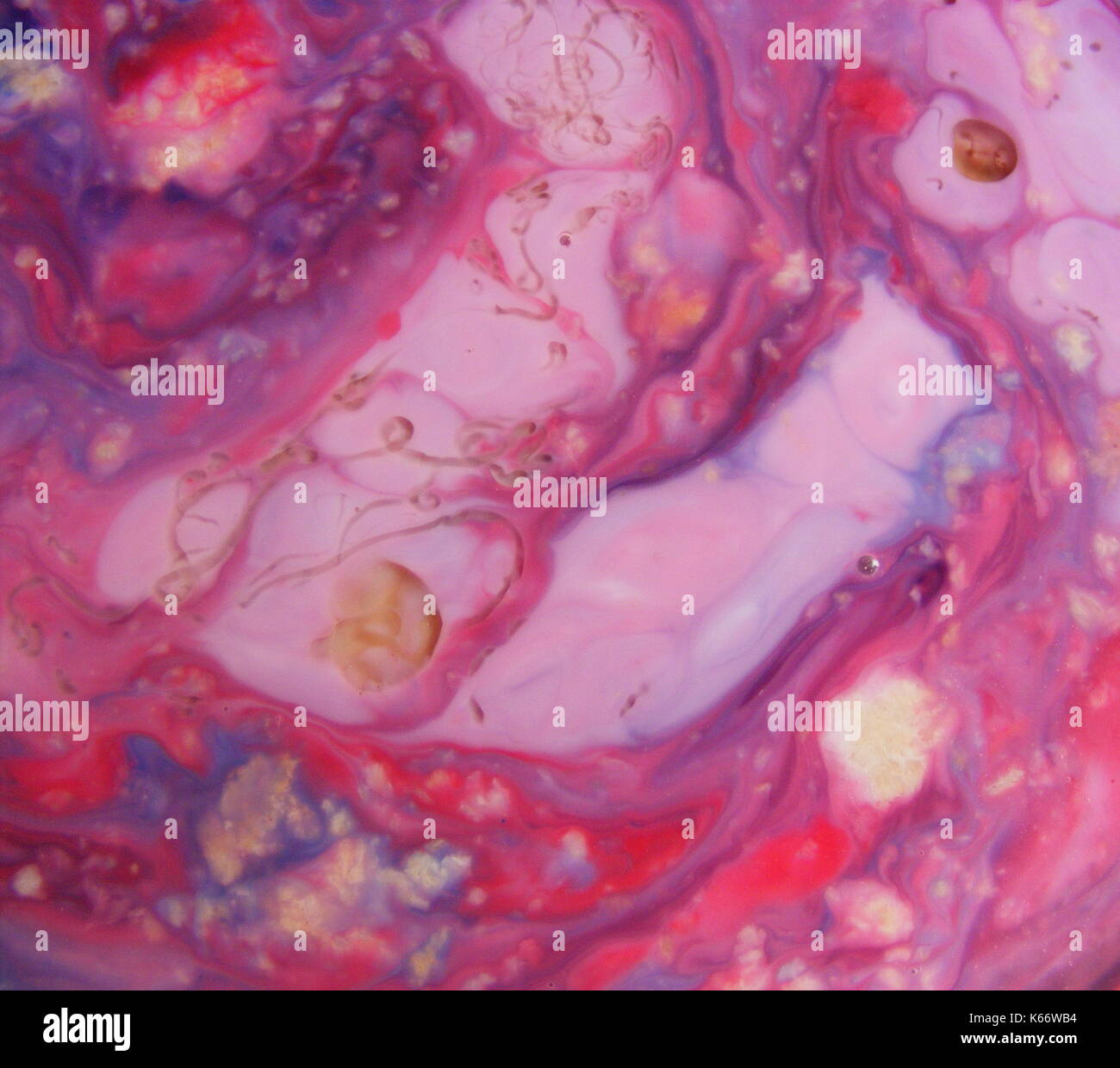 Liquid water and oil drops in milk Stock Photo - Alamy