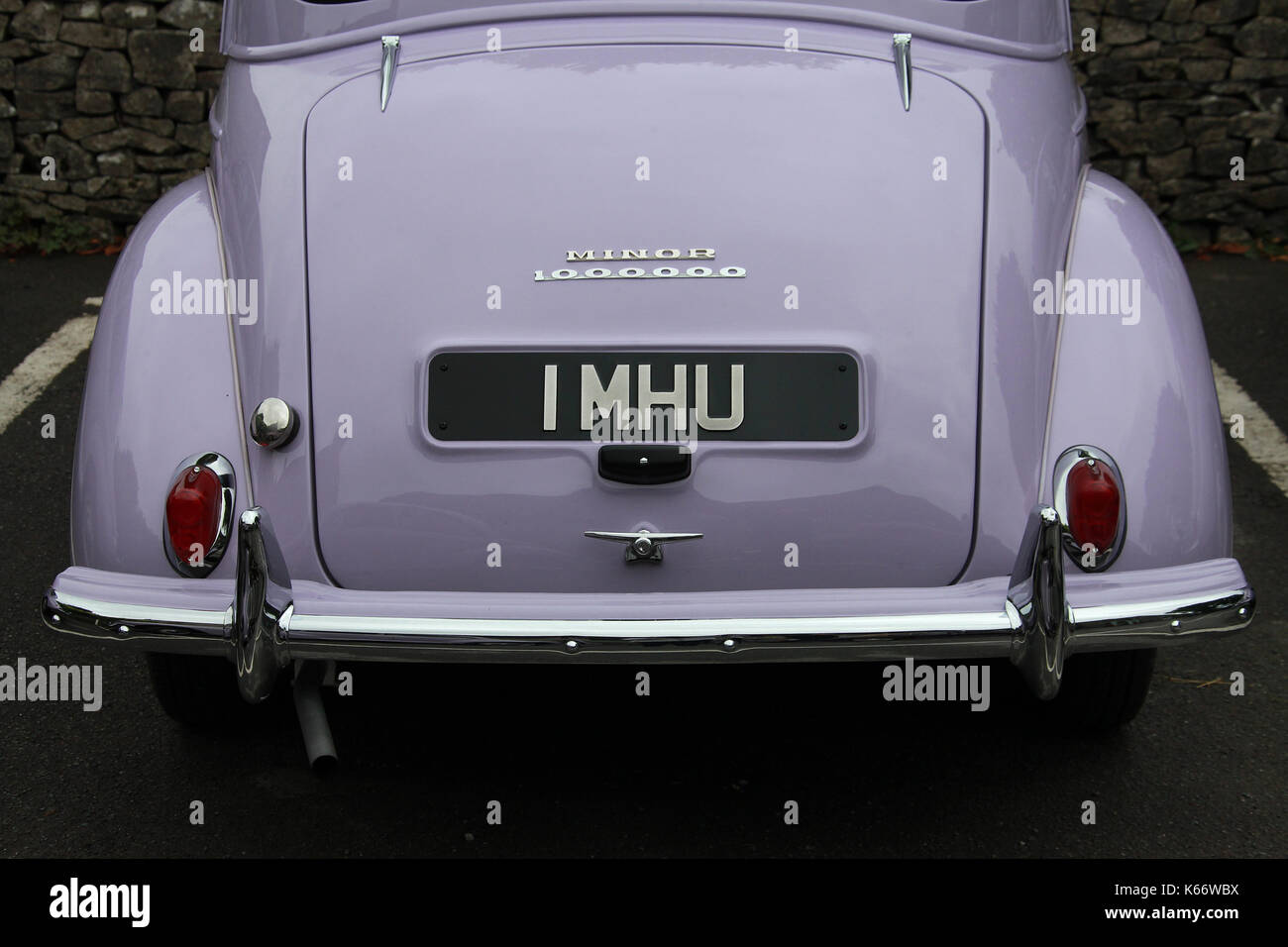 Commemorative Morris Minor Million special edition lilac car Stock ...