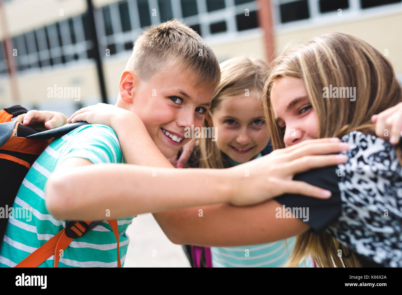 pre-teen School Pupils Outside of the Classroom Stock Photo - Alamy